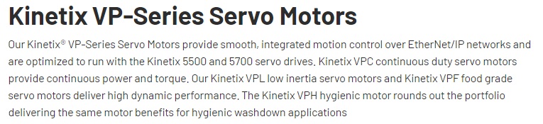 Kinetix VP-Series Servo Motors - Bechor